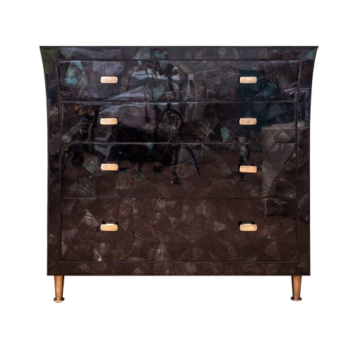 CURZON CHEST OF DRAWERS IN GREEN PENSHELL - Simon Orrell Designs